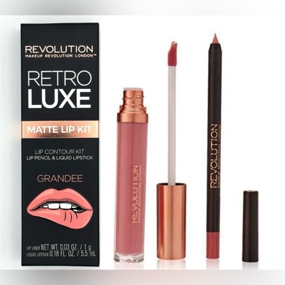 Revolution | Makeup | Retro Luxe Matte Lip Kit Grandee Pink Revolution ...